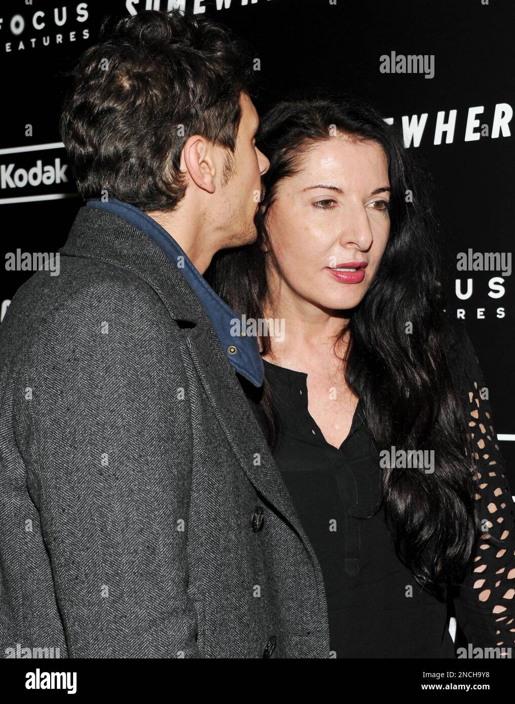 Actor James Franco, left, and artist Marina Abramovic attend the ...
