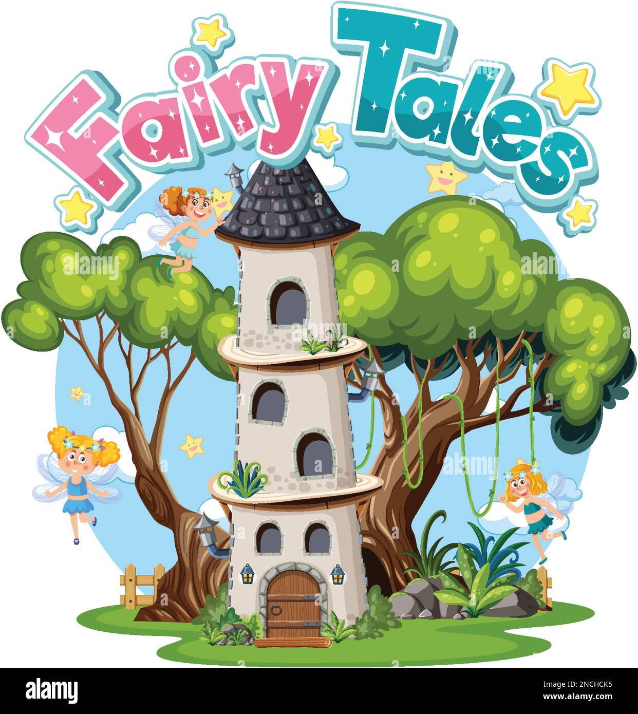 Fairy Tales text for banner design illustration Stock Vector Image ...