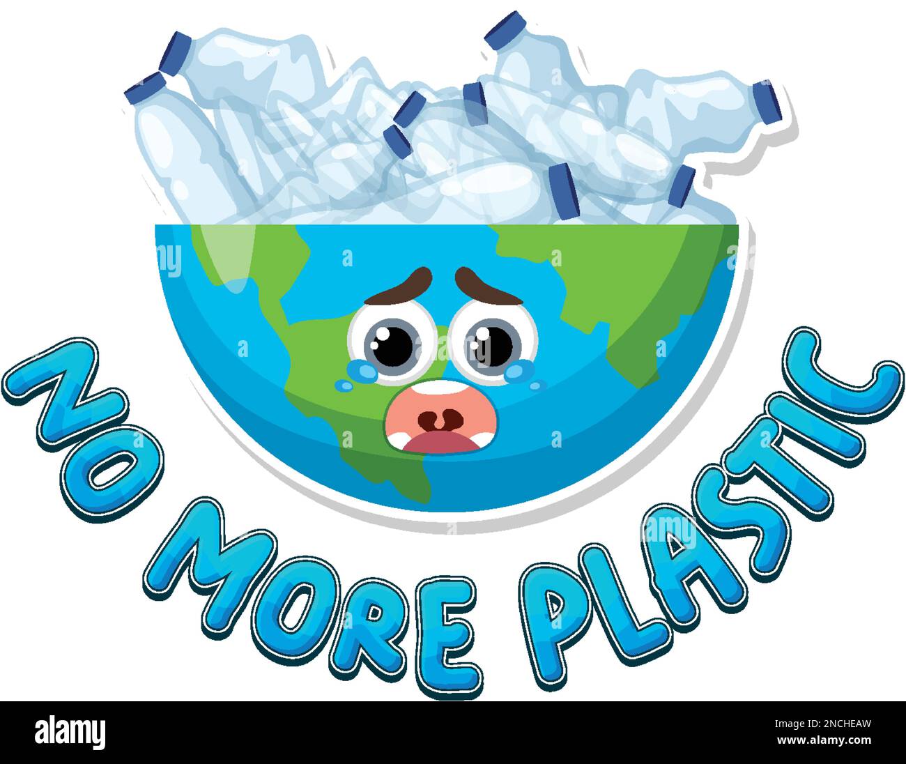 No more plastic logo banner design illustration Stock Vector Image ...