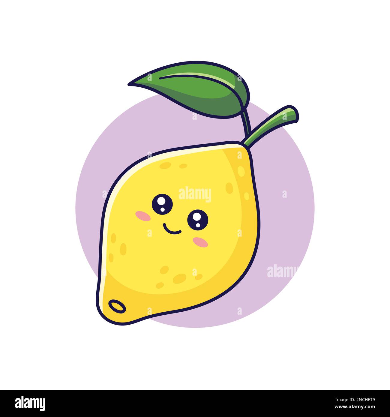 Cute Kawaii Lemon character. Vector hand drawn cartoon icon ...