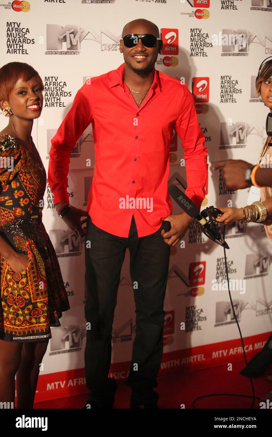 Nigerian artist 2 Face is interviewed after arriving at the MTV Africa ...