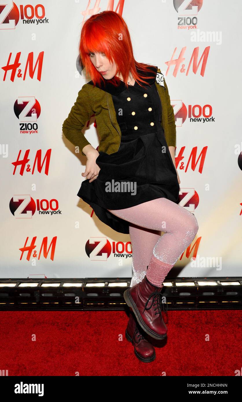 Singer Hayley Williams from Paramore attend the Z100 Jingle Ball ...