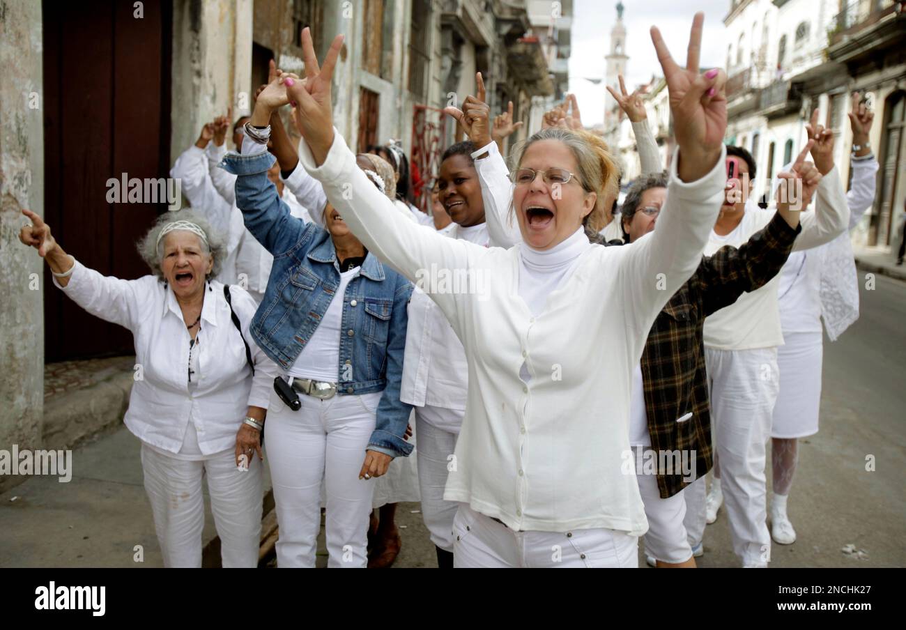 Female relatives of Cuban political prisoners known as the "Ladies in ...