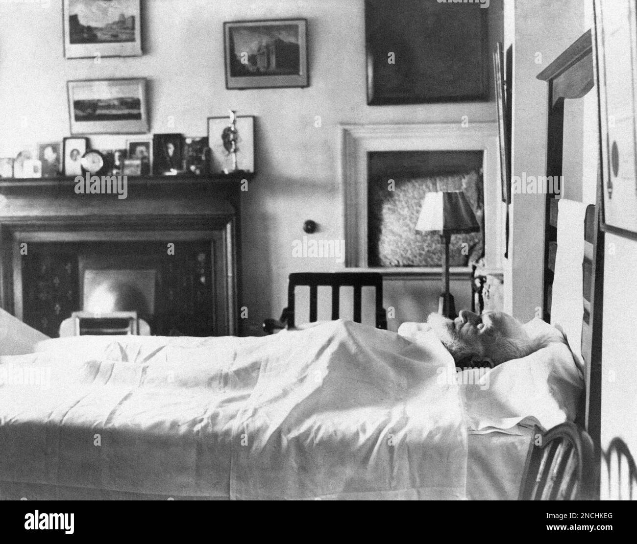 The celebrated author playwright George Bernard Shaw lying on his death ...