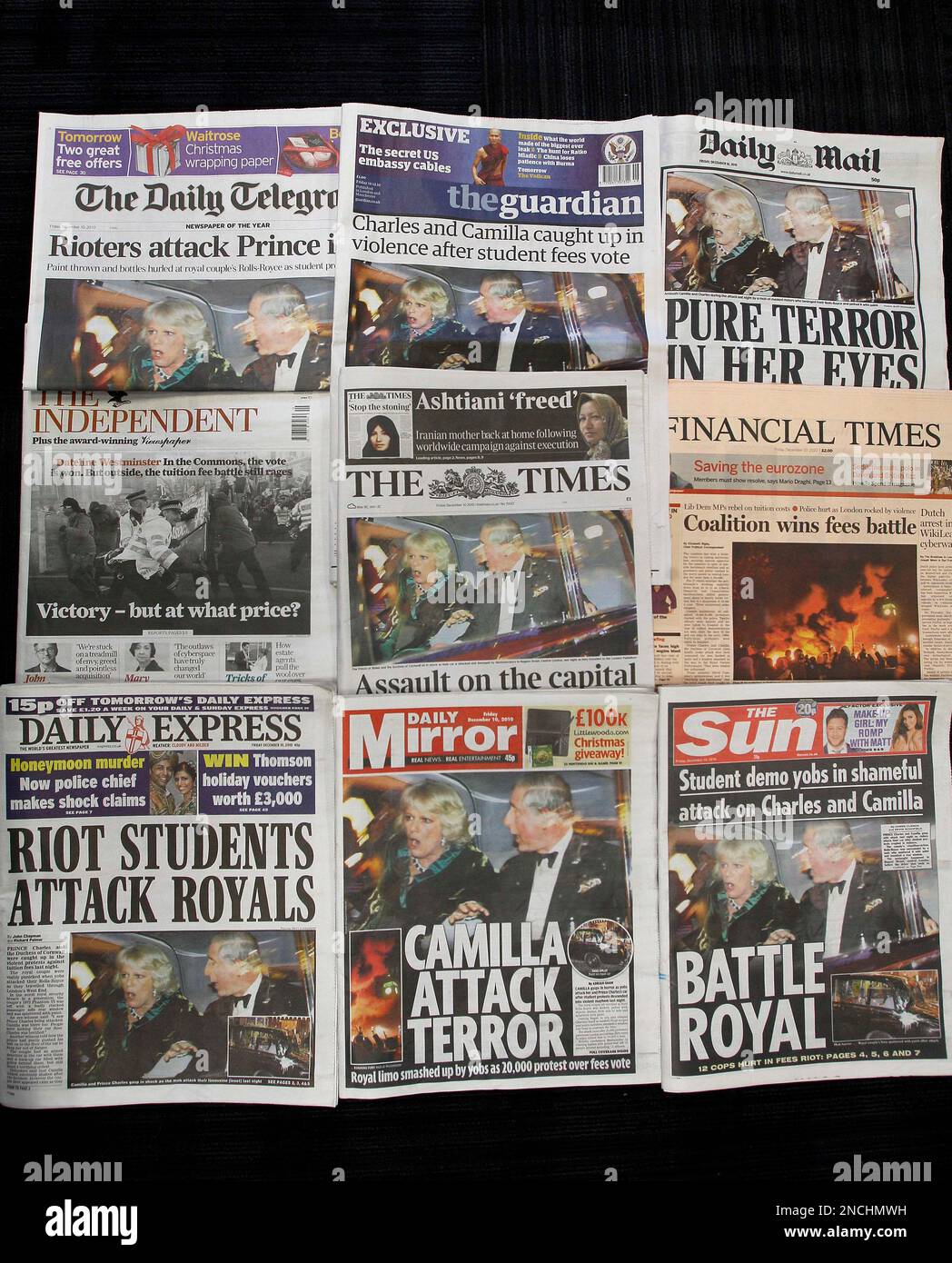 The front pages of British newspapers are seen in London, Friday, Dec ...