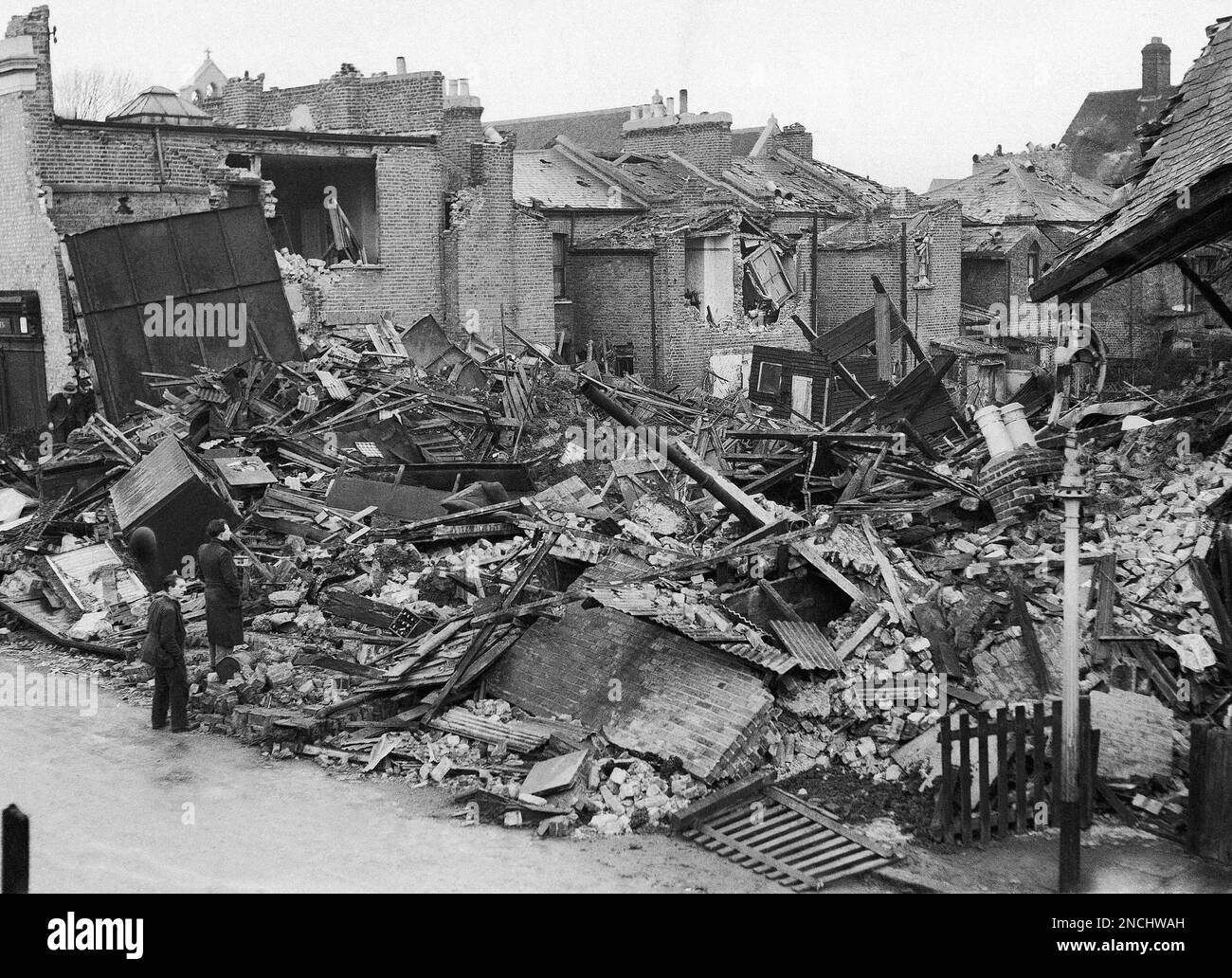 A public house in the London area which was completely demolished, Feb ...