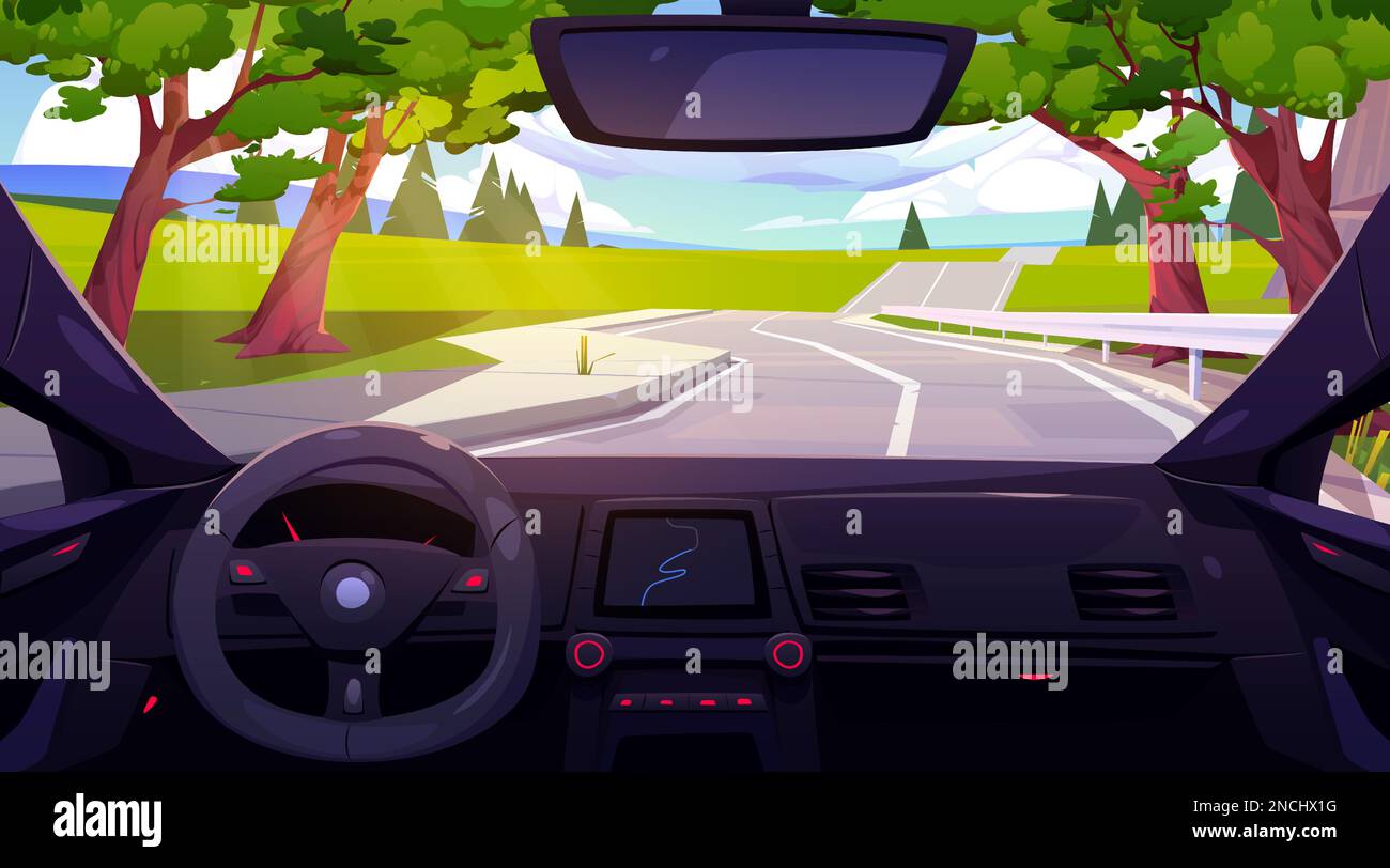 Road map on automobile dashboard Stock Vector Images - Alamy