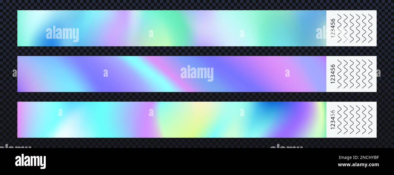 Festival bracelet, wristband with hologram texture for pass to event ...