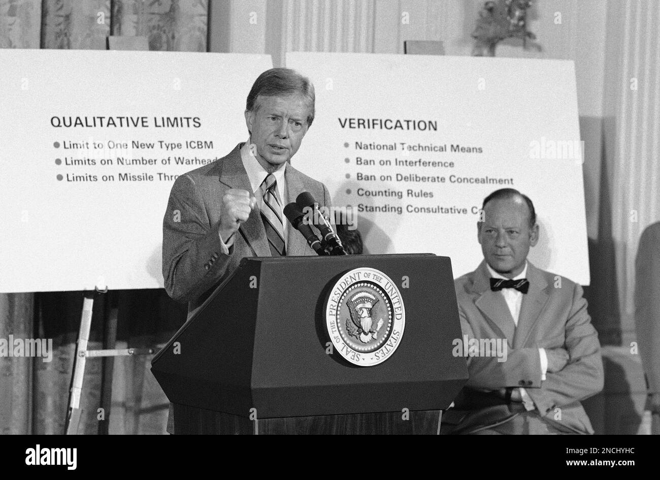 President Jimmy Carter along with George M. Seignious, right, director ...