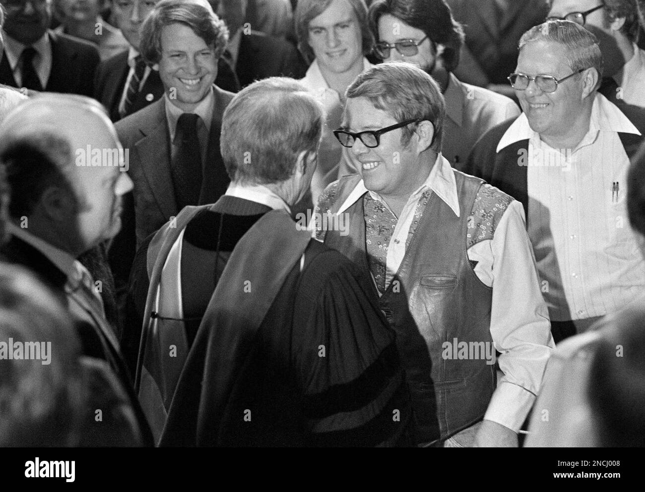 President Jimmy Carter stops in the crowd at Georgia Tech in Atlanta to ...