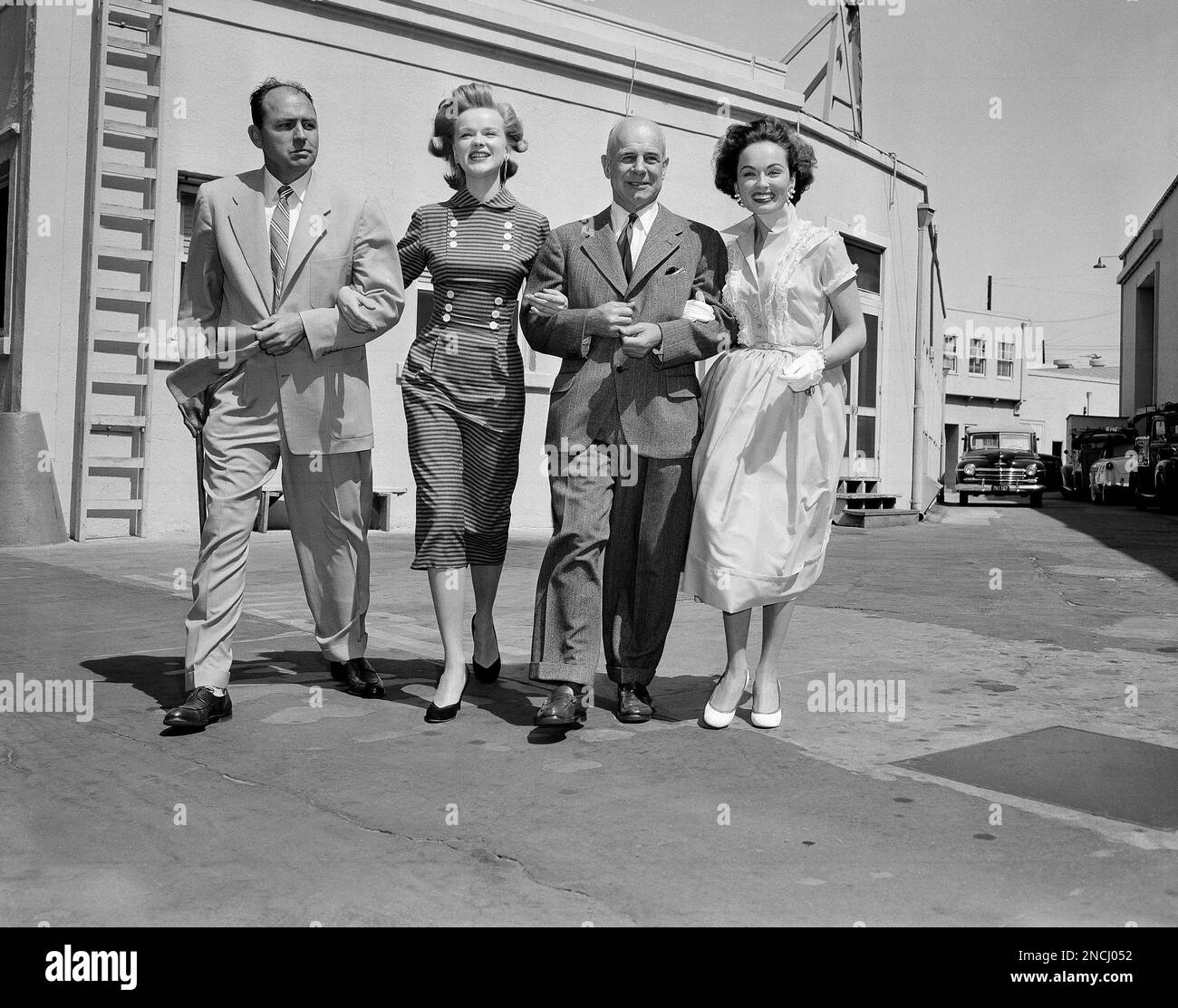 Maj. Ted Lawson, left, and Gen. Jimmy Doolittle are the sights of M-G-M ...
