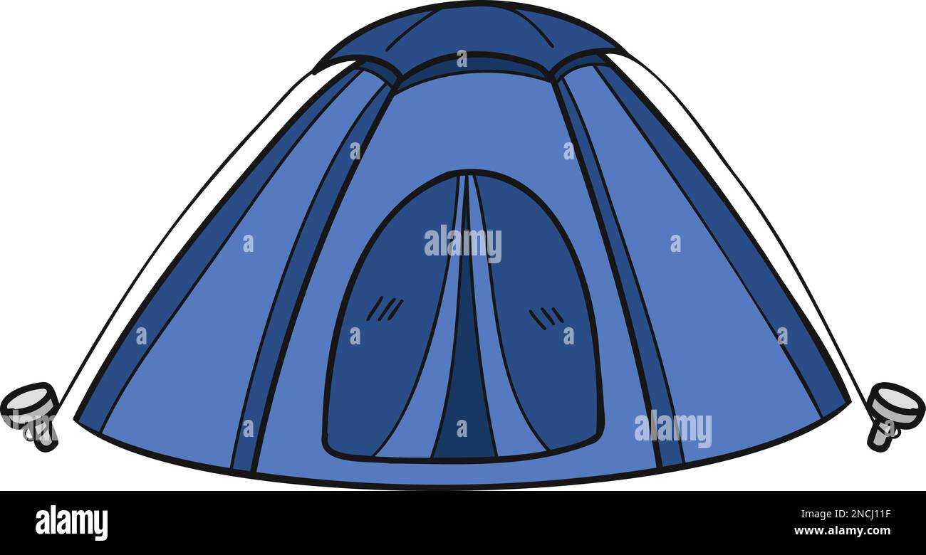 Hand Drawn tent for camping illustration in doodle style isolated on ...