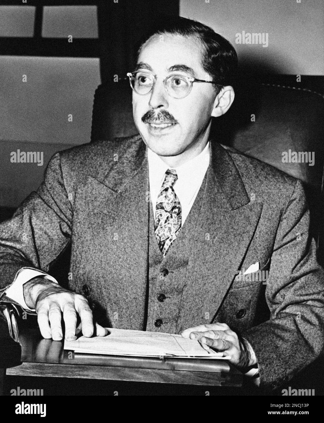 Federal Judge Simon M. Rifkind, sits at his desk in the United States ...