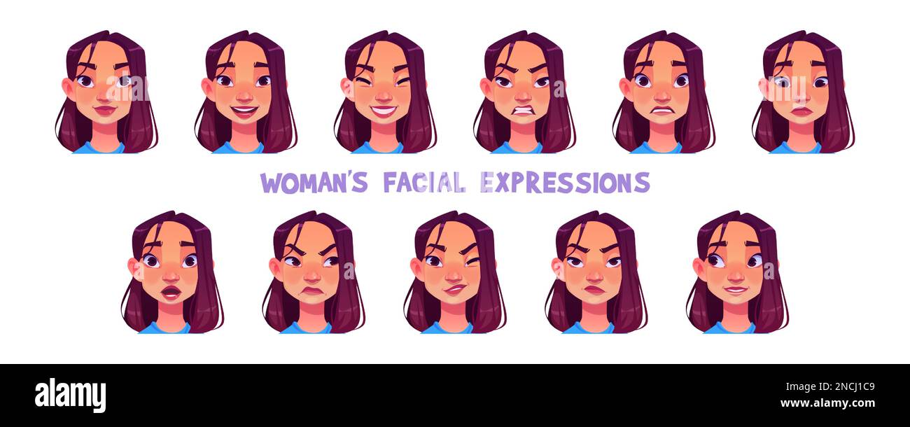 Scared Face Expressions Drawing Facial Expression Set Vector Design