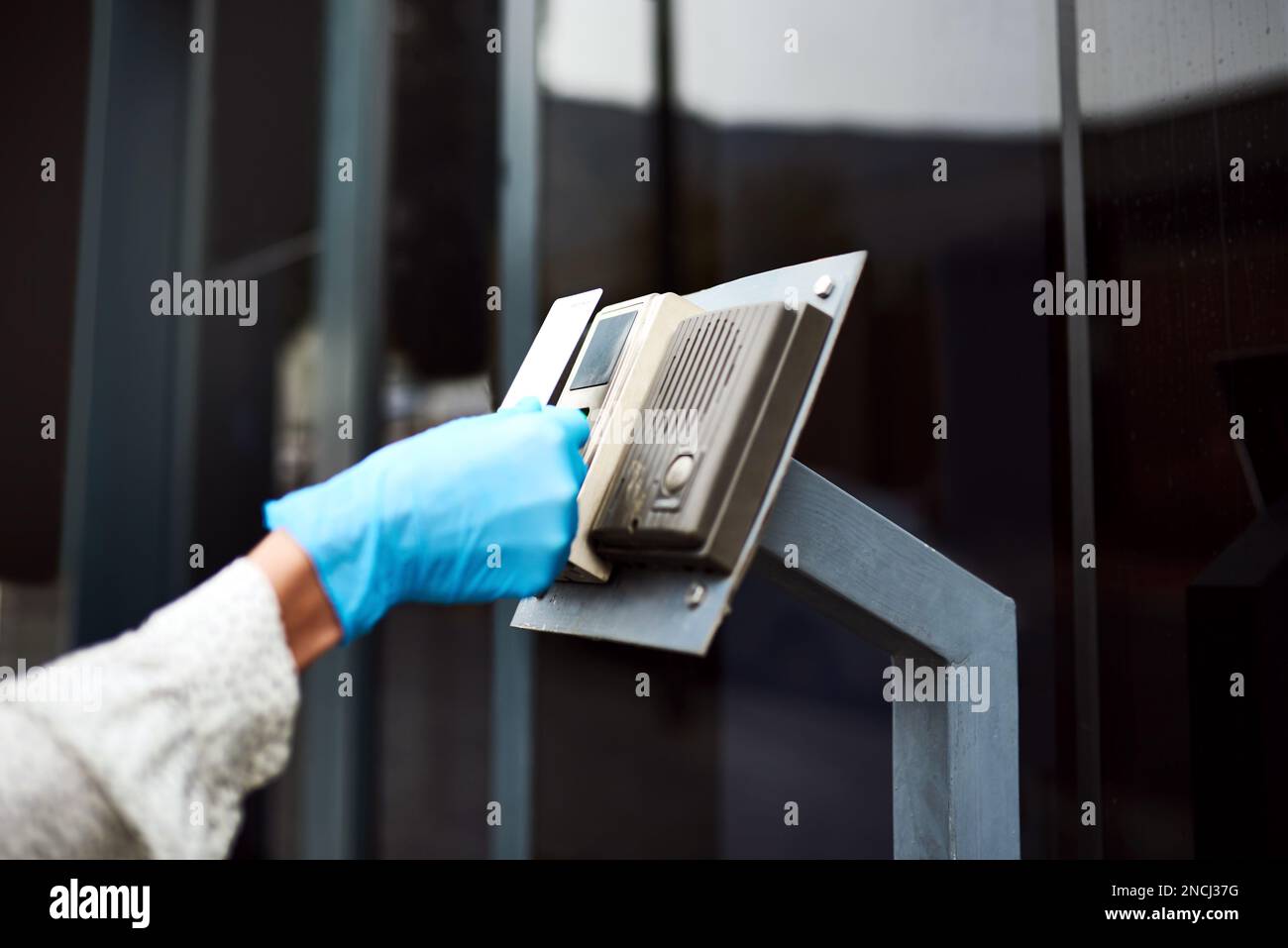 Only authorised personnel are allowed entry. Closeup shot of an ...