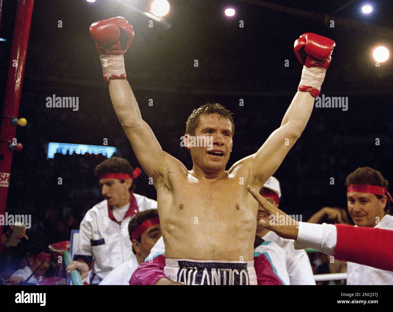 FILE - This April 11, 1992, file photo shows Julio Cesar Chavez of ...