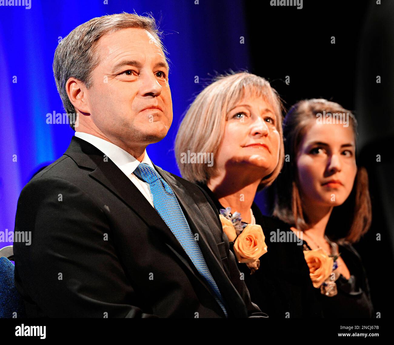 Alaska's newly elected Governor Sean Parnell, left, his wife Sandy ...