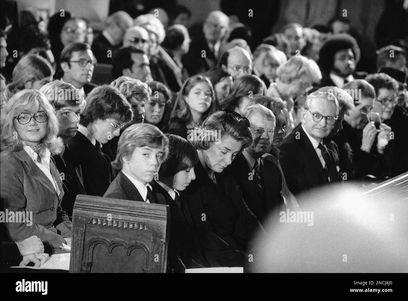 Shown attending memorial service at the Riverside Church in New York on ...