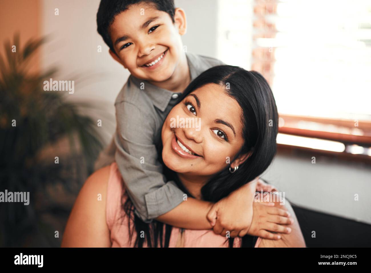 Our bond is a special one. Portrait of a mother and her little son bonding together at home ...