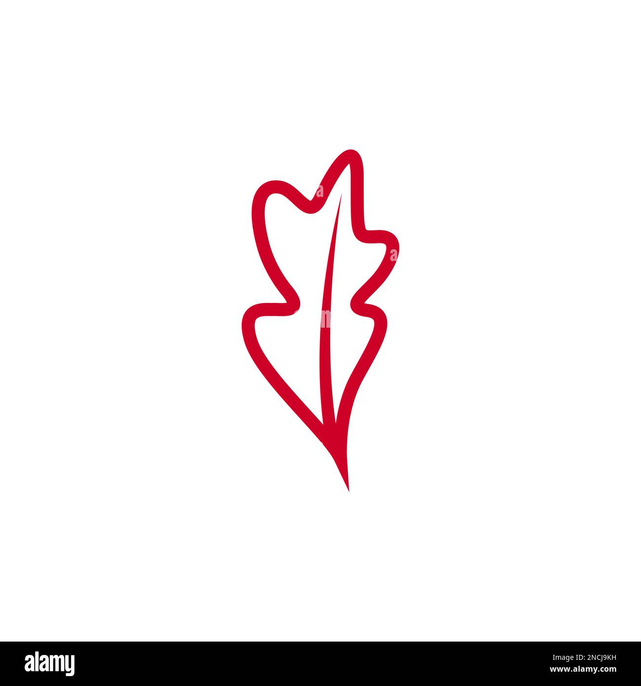 red color OAK leaf icon logo design vector illustration Stock Vector ...