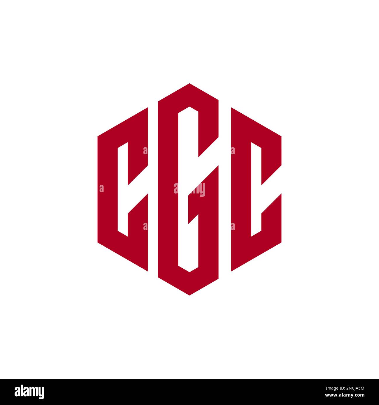 red letter CGC logo hexagon isolated on white background Stock Vector ...