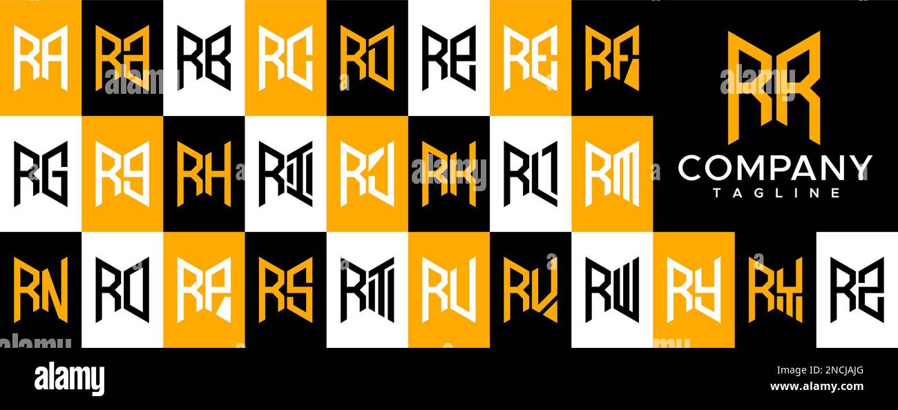 Modern abstract initial RR R letter logo design. Simple R logo vector ...