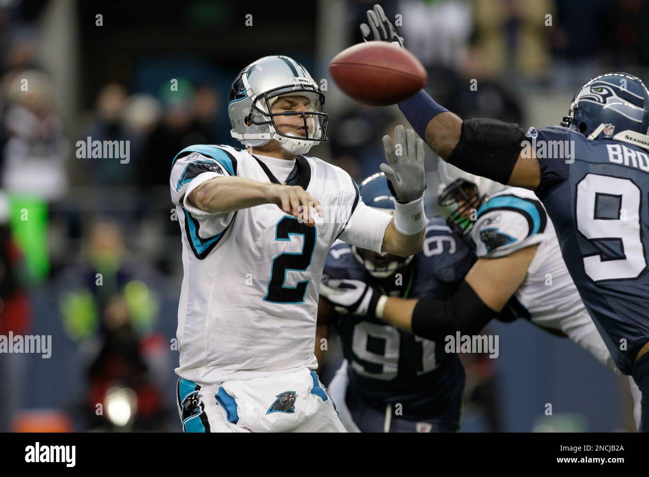 Carolina Panthers' Jimmy Clausen in action against the Seattle Seahawks ...