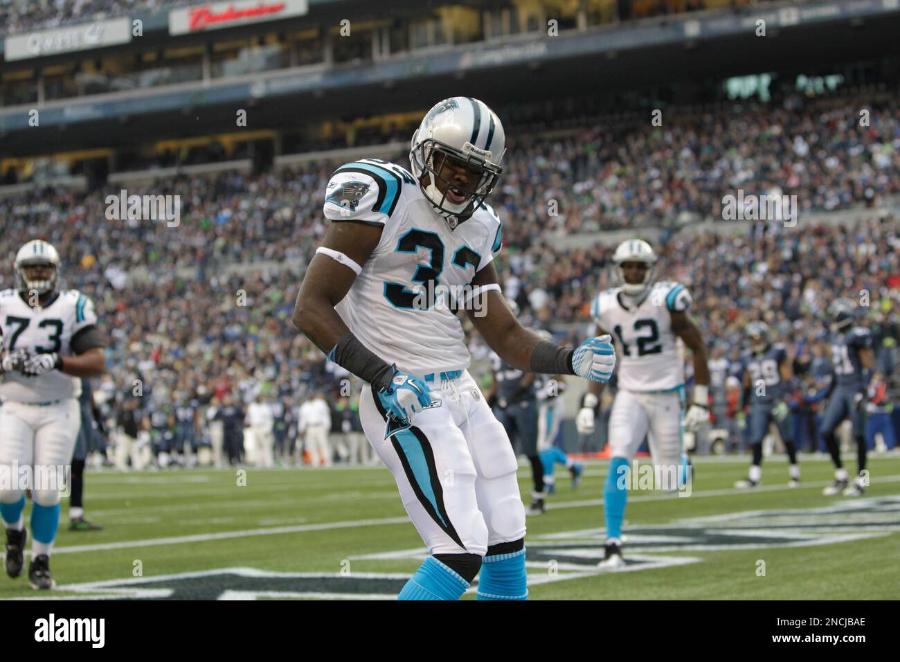 Carolina Panthers Mike Goodson (33) in action against the Seattle ...