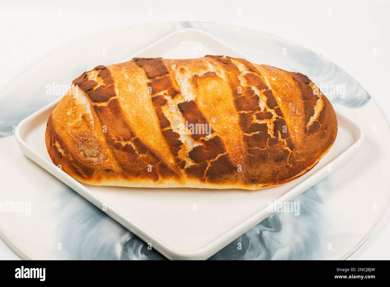 Fresh baked Tiger Sourdough Bread also known as Dutch Crunch Stock ...