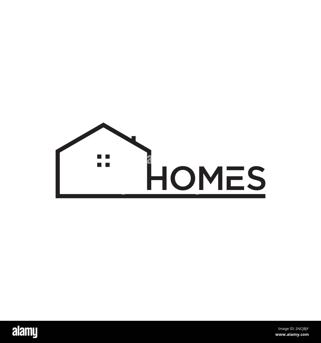 text Homes logo design concept isolated on white background Stock ...