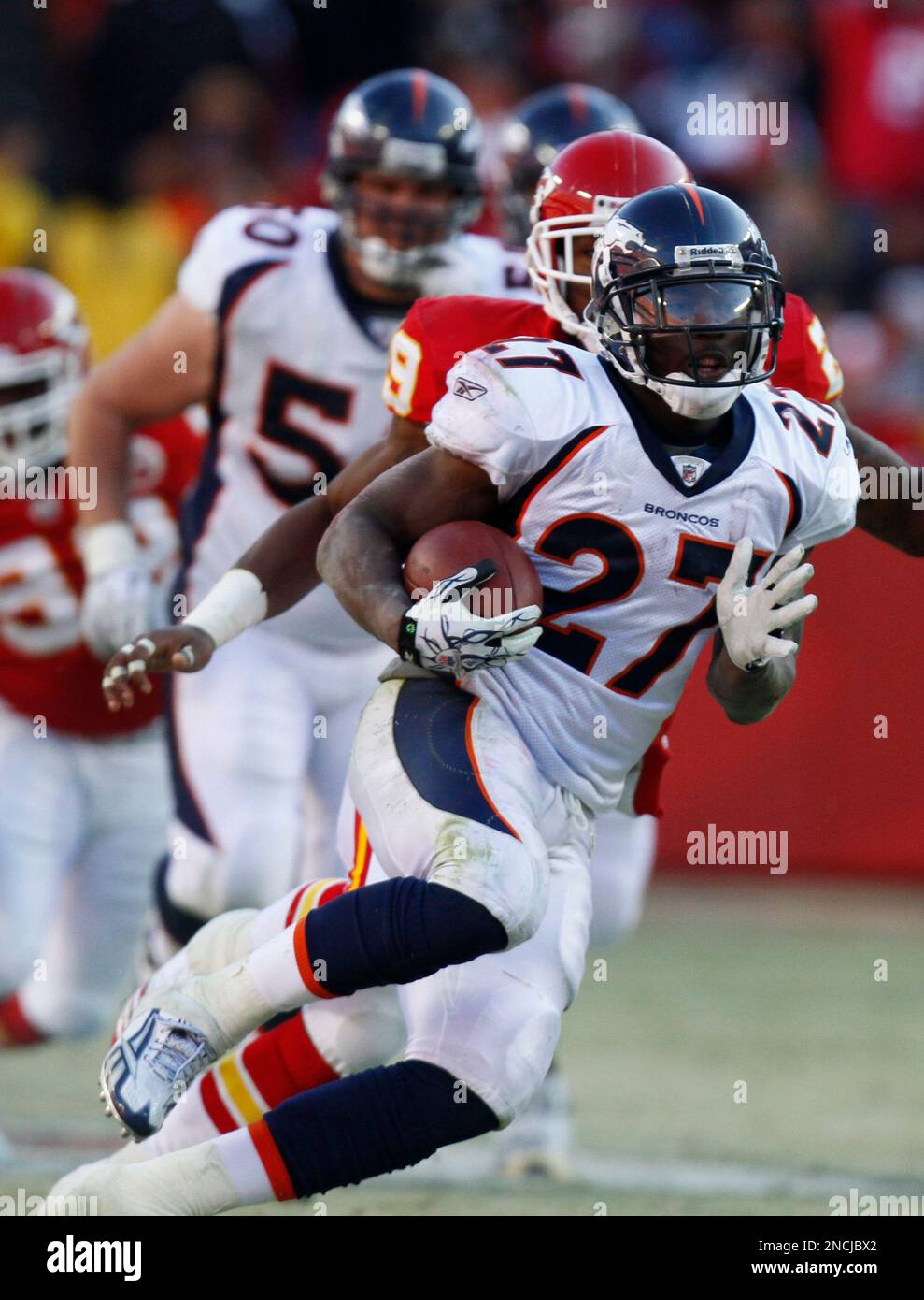 Denver Broncos running back Knowshon Moreno (27) runs during an NFL ...
