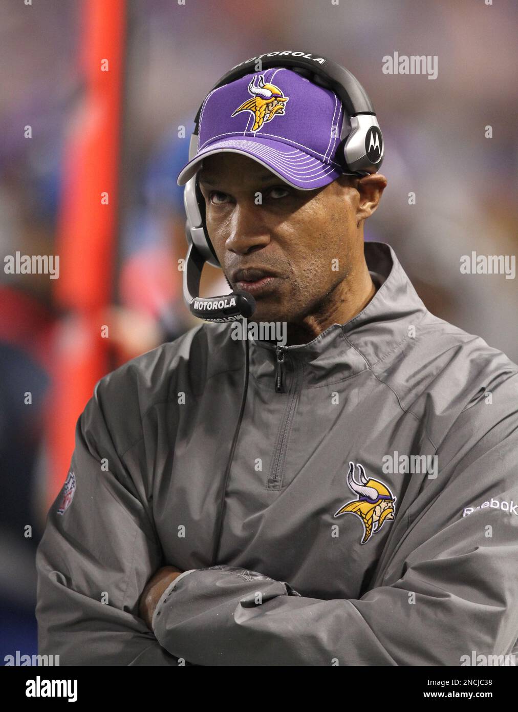 Minnesota Vikings interim head coach Leslie Frazier looks on during the ...