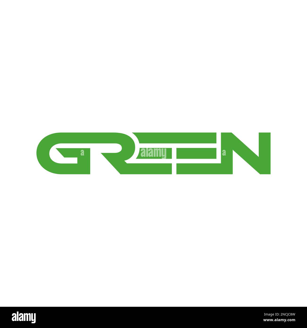 GREEN text design vector illustration isolated on white background ...