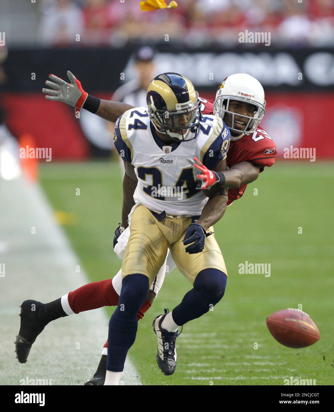 St. Louis Rams cornerback Ronald Bartell (24) breaks up a pass intended ...