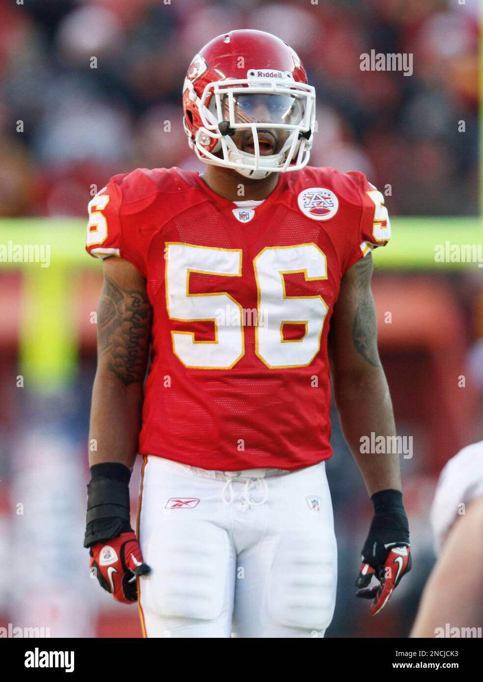 Kansas City Chiefs linebacker Derrick Johnson (56) during an NFL ...