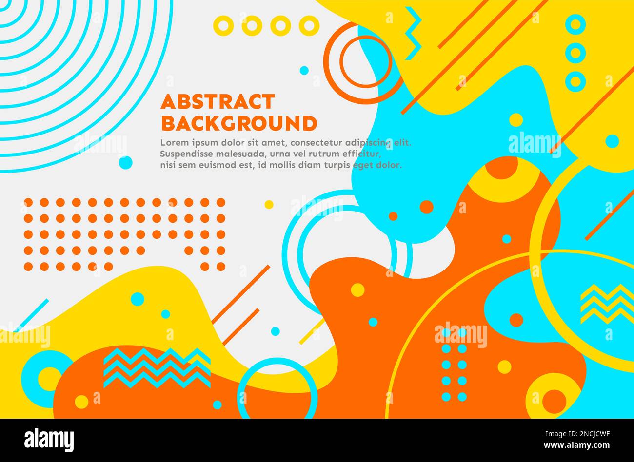 Colorful abstract memphis wave background design. Modern flowing shapes ...