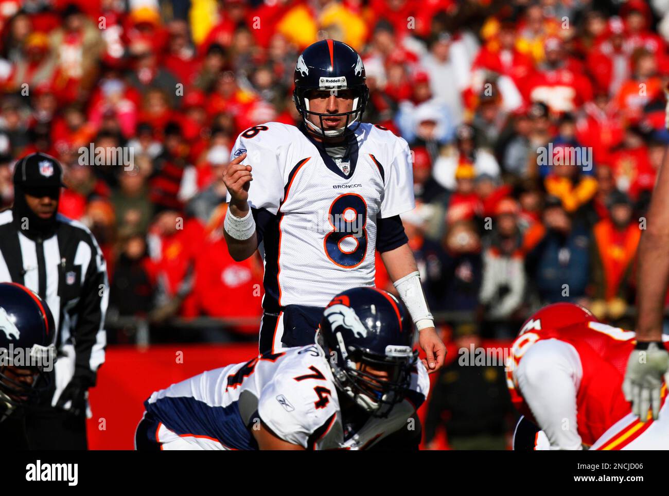 Denver Broncos quarterback Kyle Orton (8) during the first half of an ...