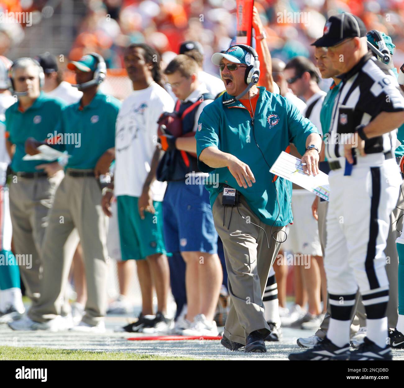Miami Dolphins coach Tony Sparano on the sidelines during a NFL ...
