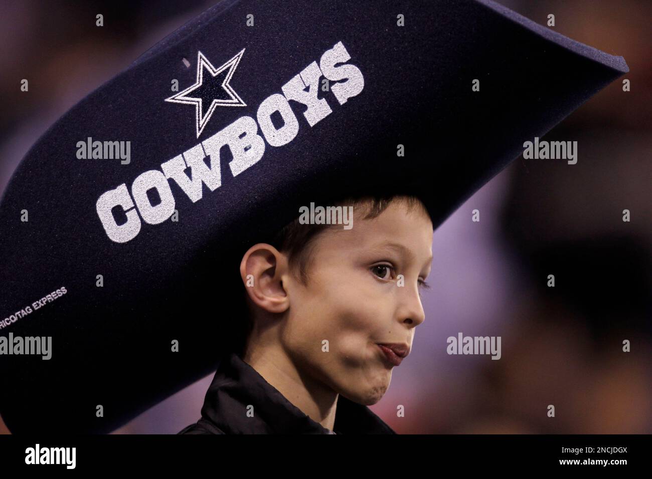 A Dallas Cowboys fans before the start of an NFL football game against ...