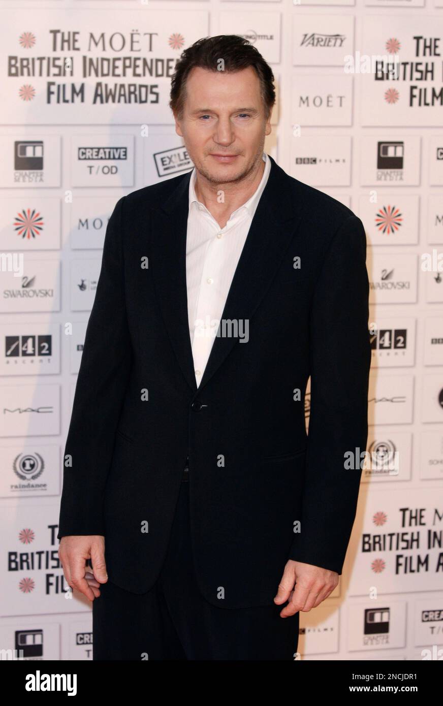 British actor Liam Neeson arrives for the British Independent Film ...