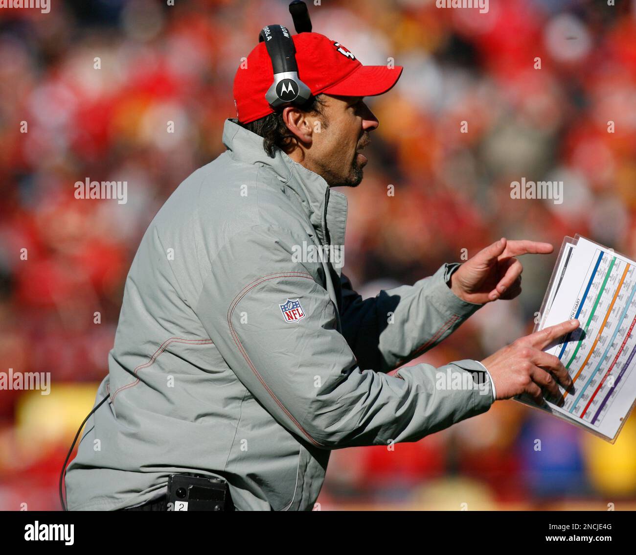 Kansas City Chiefs coach Todd Haley during the first half of an NFL ...
