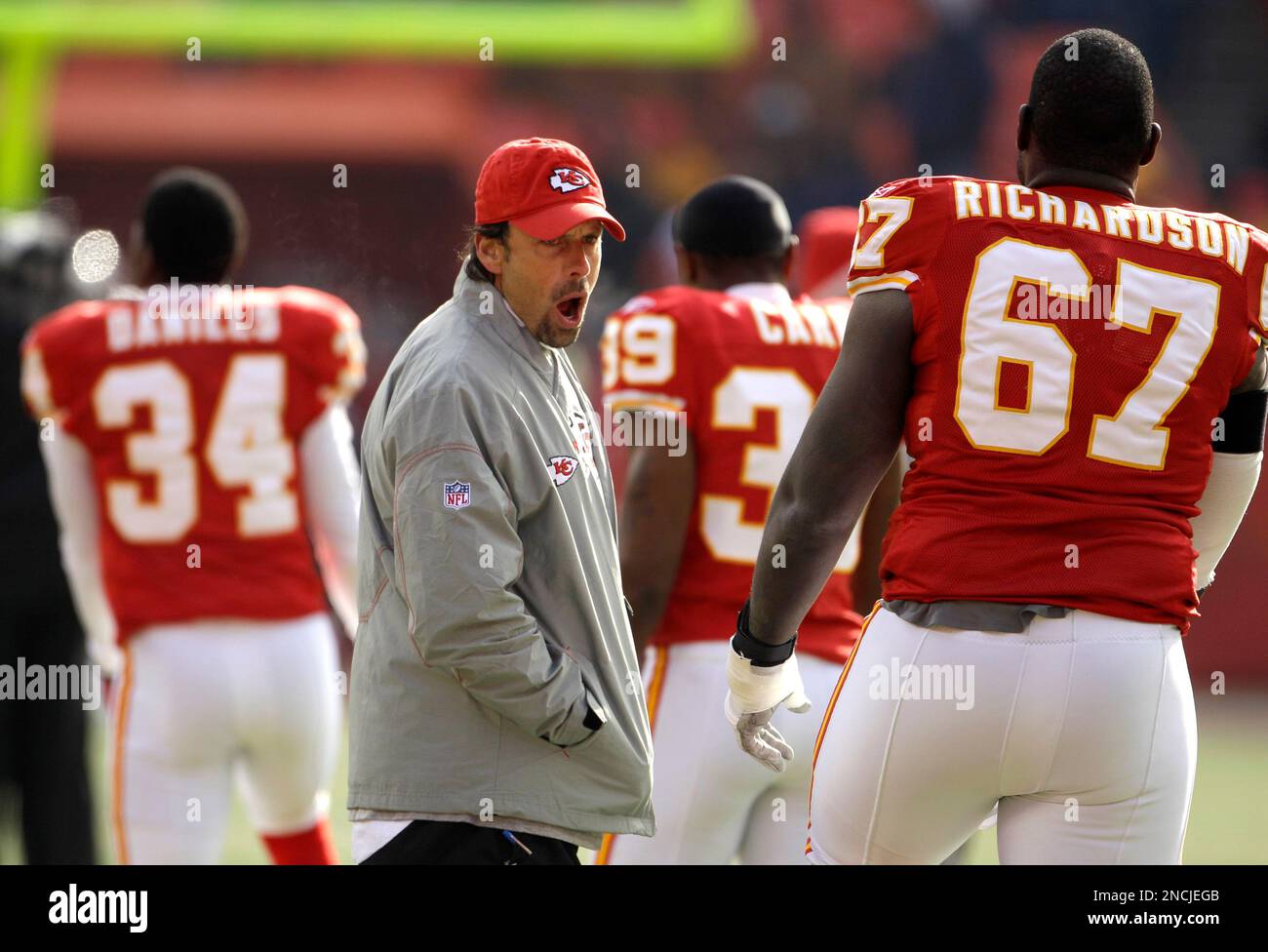 Kansas City Chiefs coach Todd Haley before an NFL football game against ...