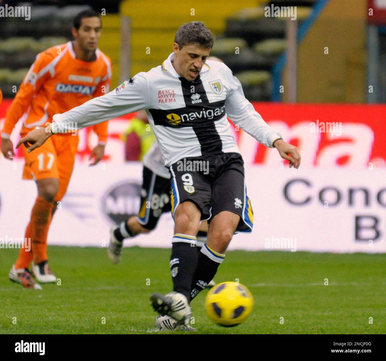Parma's Hernan Crespo, of Argentina, scores during a Serie A soccer ...
