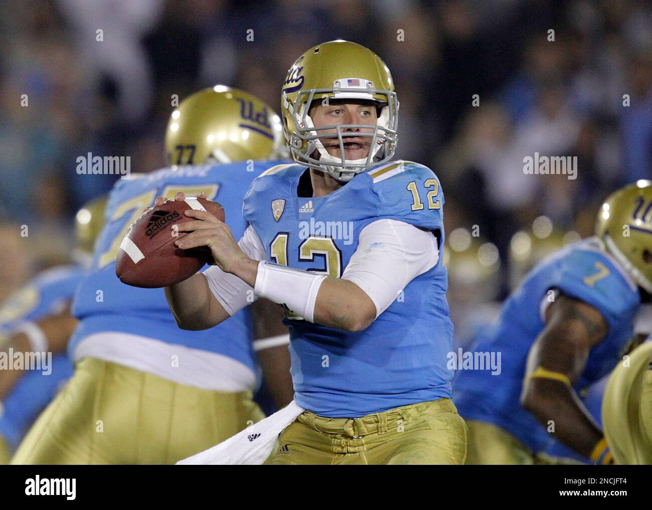 UCLA quarterback Richard Brehaut throws the ball against Southern ...