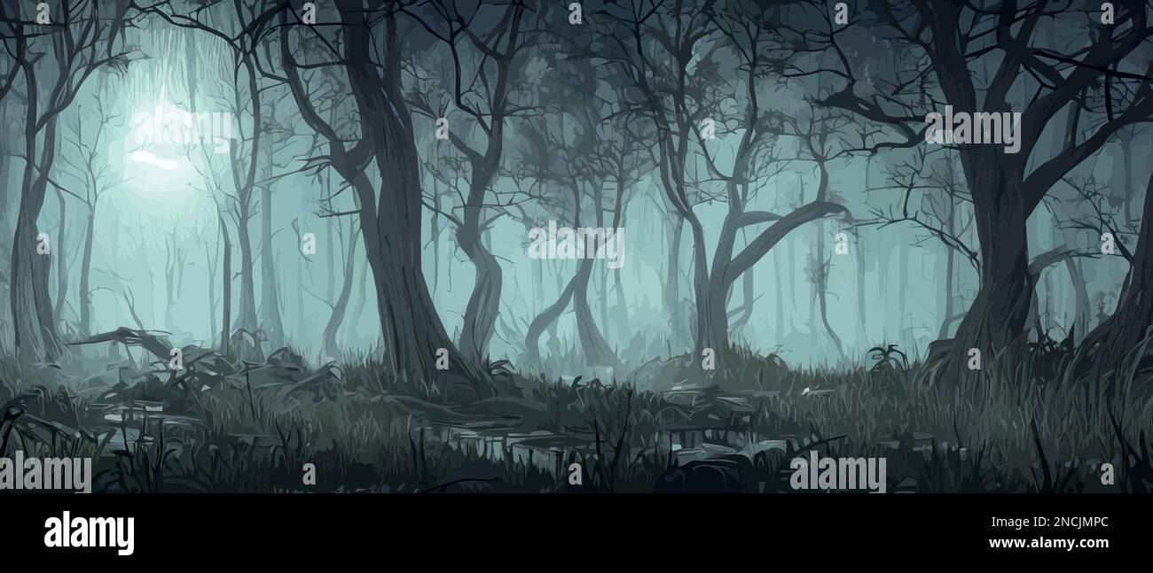 Horror movie forest Stock Vector Images - Alamy