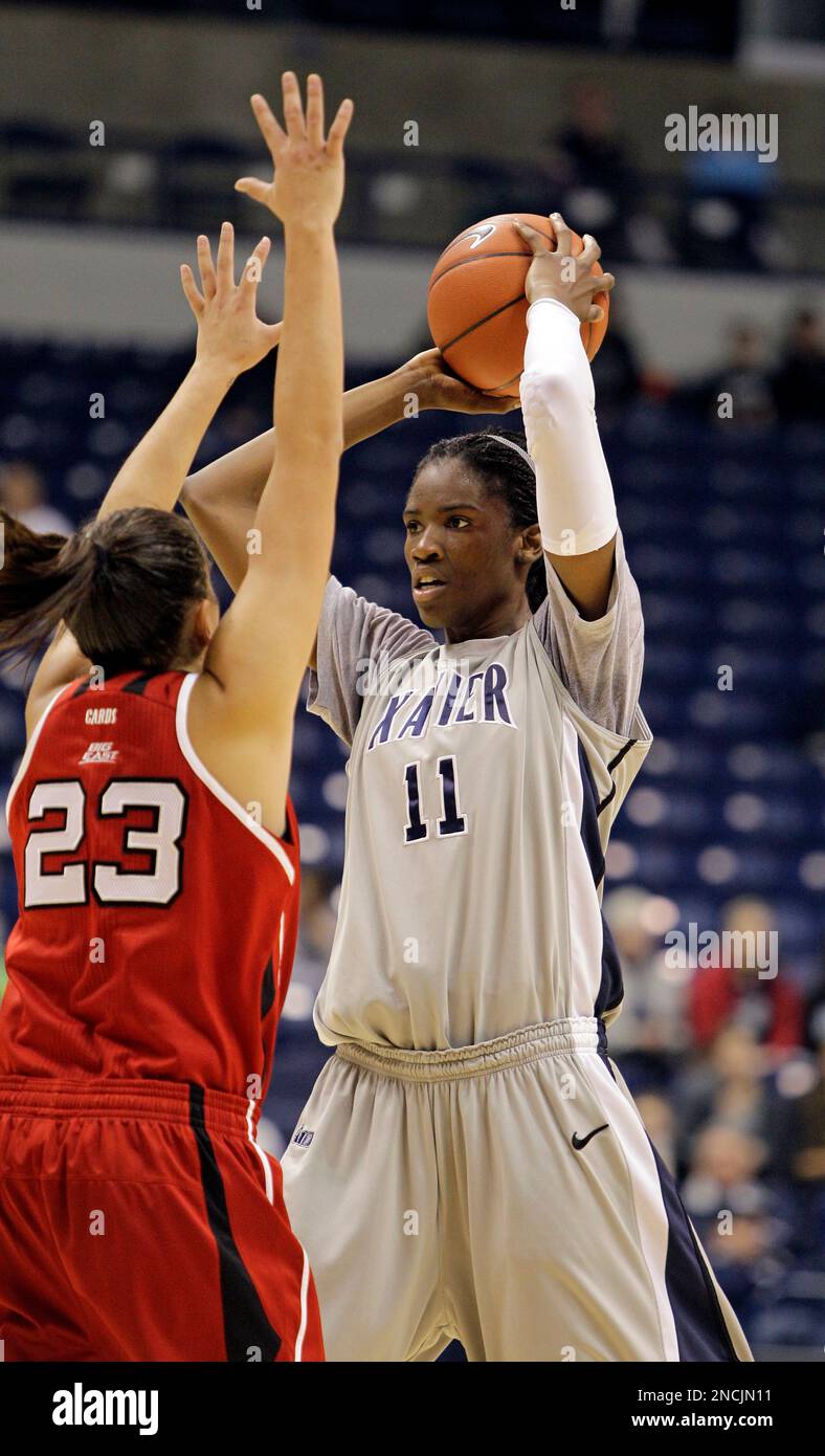 Xavier forward Amber Harris (11) in action against Louisville in an ...