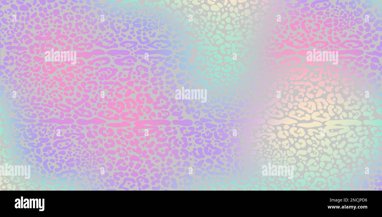 Rainbow leopard background. Holographic foil cheetah texture. Animal ...