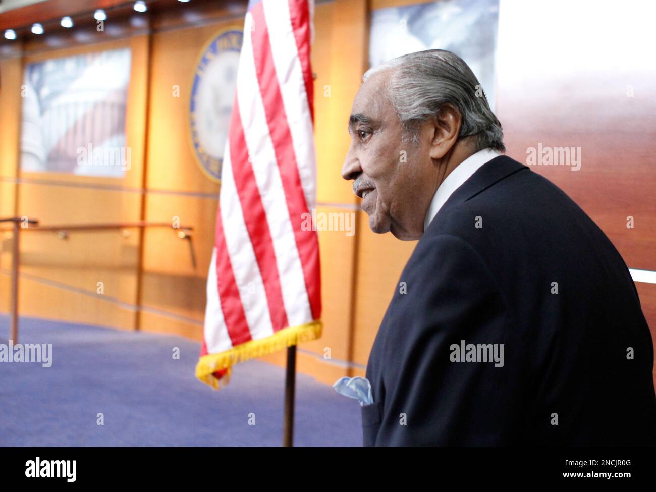 Rep. Charles Rangel, D-N.Y., speaks to the media after he was censured ...