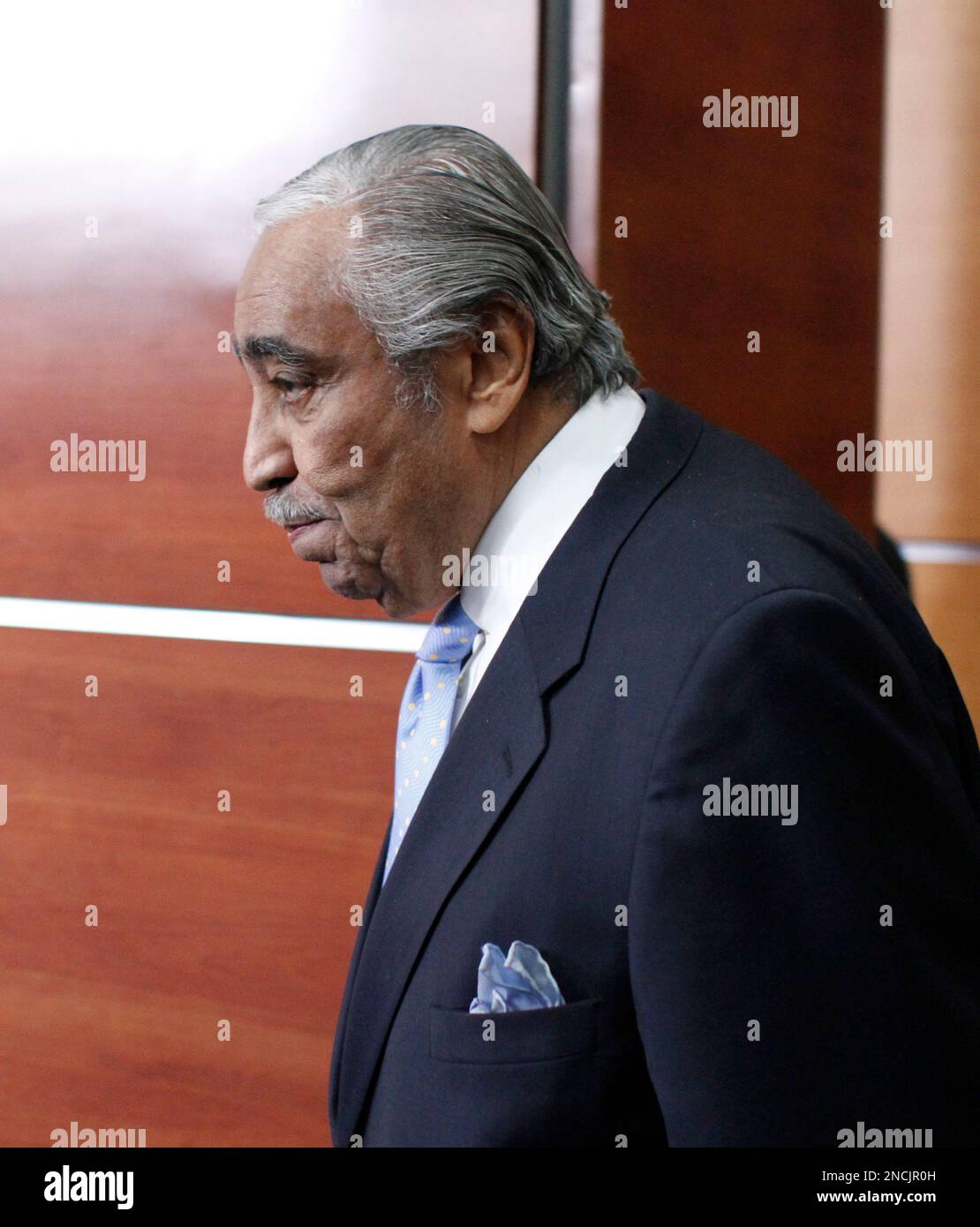 Rep. Charles Rangel, D-N.Y., arrives to speak to the media after he was ...