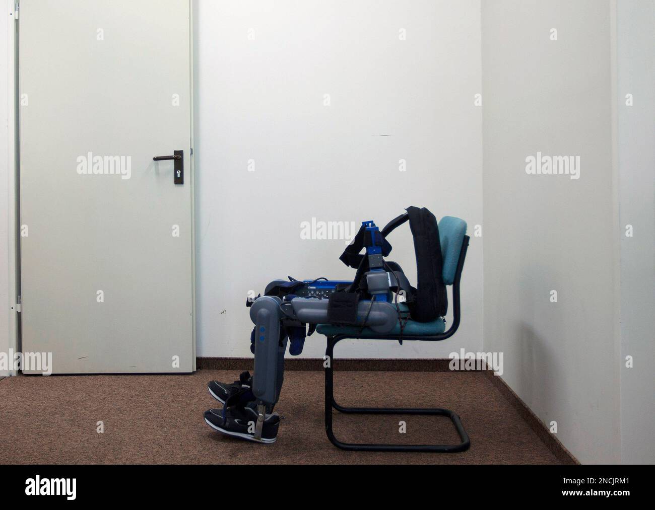 In this photo taken Thursday, Nov. 18, 2010, "ReWalk," a device helping ...